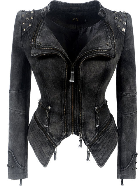 Buy Denim Rivet Punk Jacket Online | All For Me Today